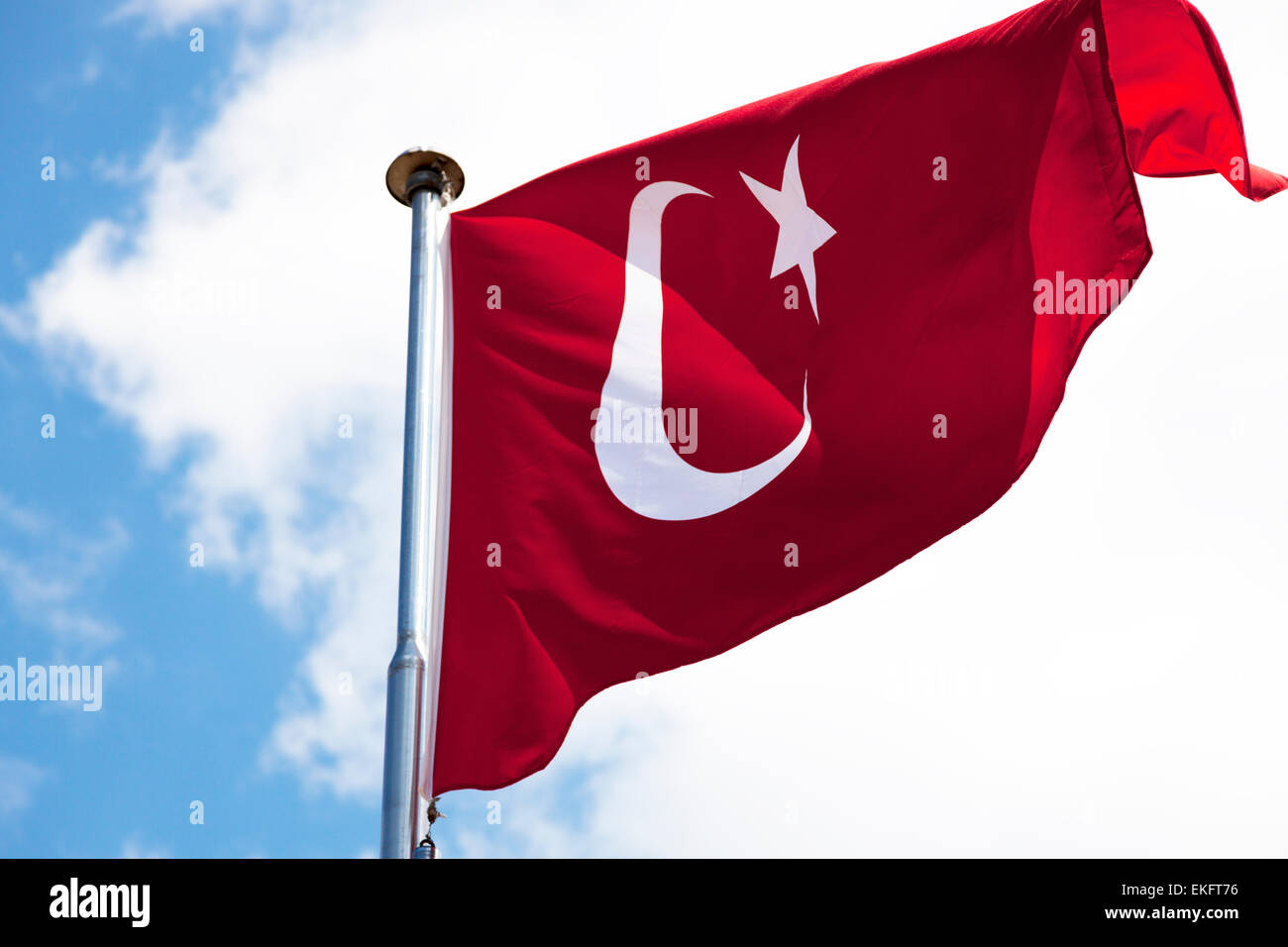 Waving Real Turkish Flag Stock Photo - Alamy