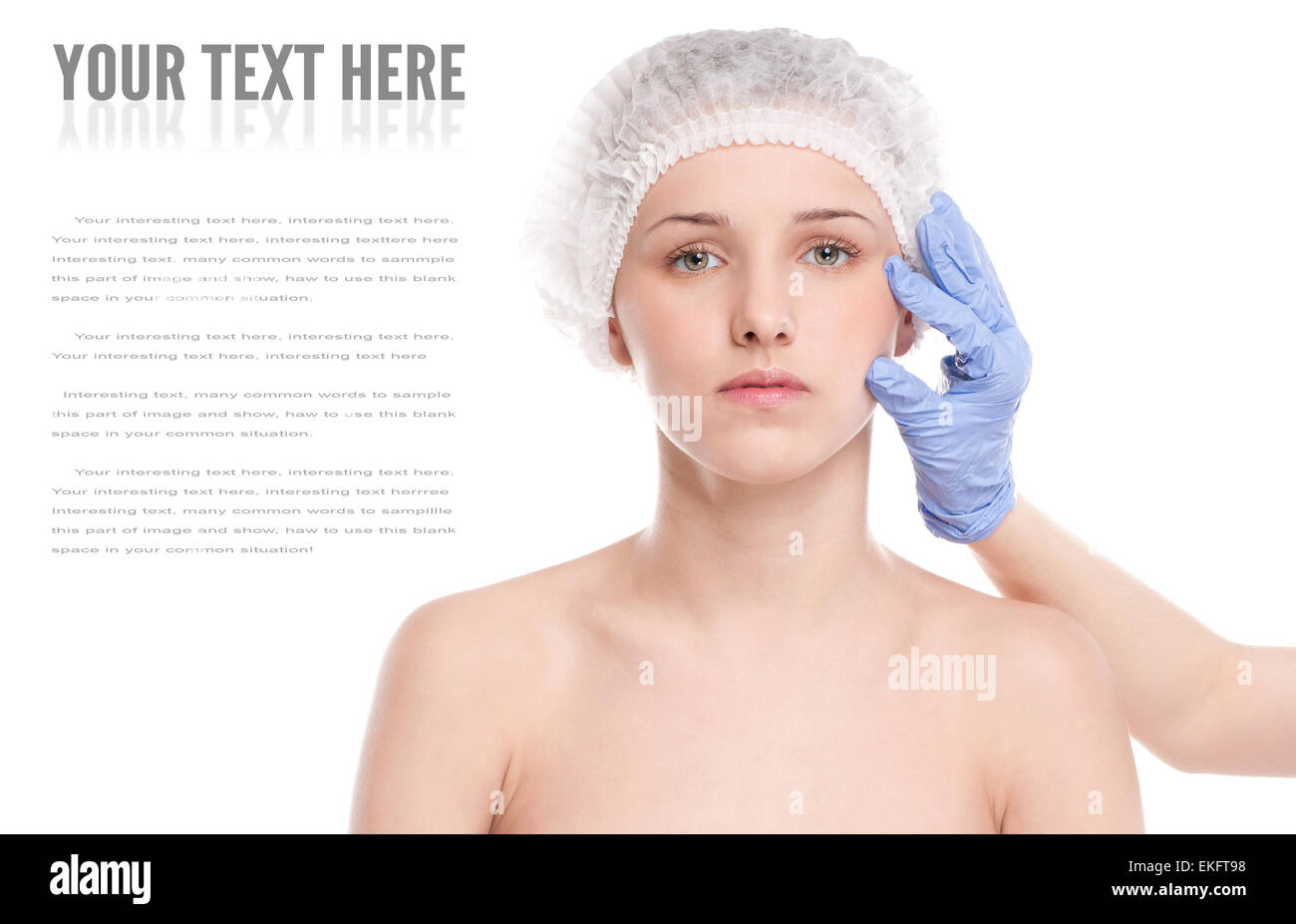 Medical face examination of beautiful woman Stock Photo - Alamy