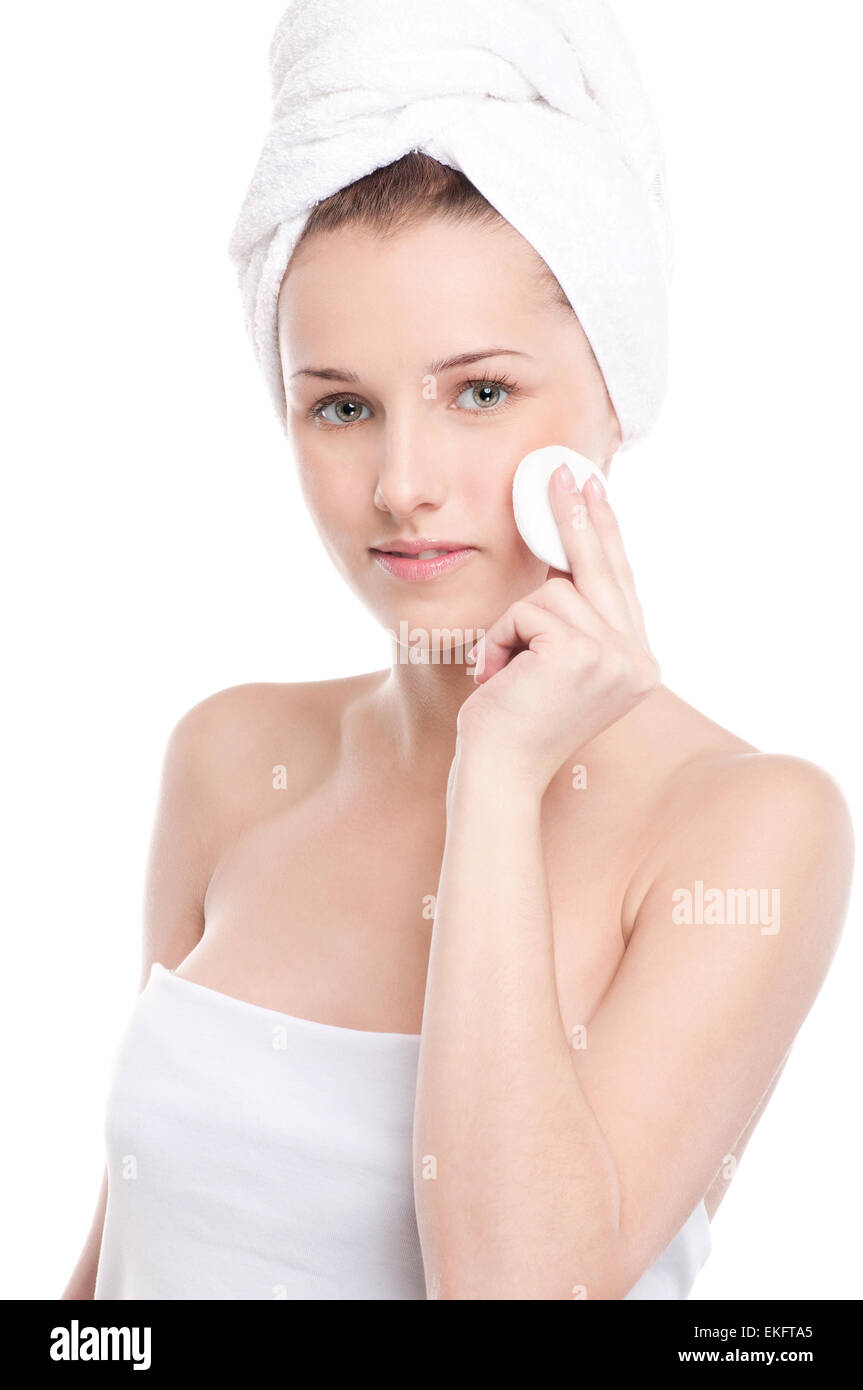 Young woman with perfect health skin of face Stock Photo - Alamy