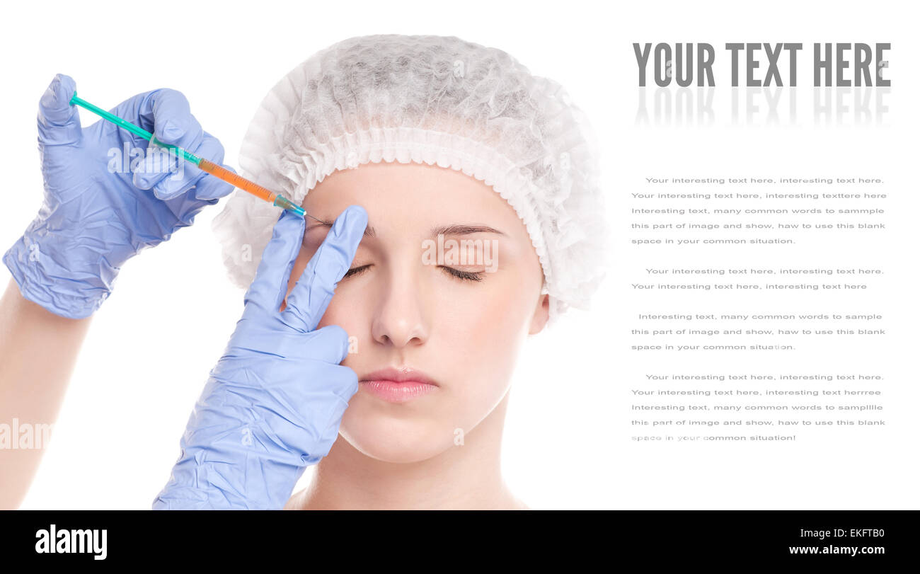 Cosmetic botox injection in face Stock Photo - Alamy