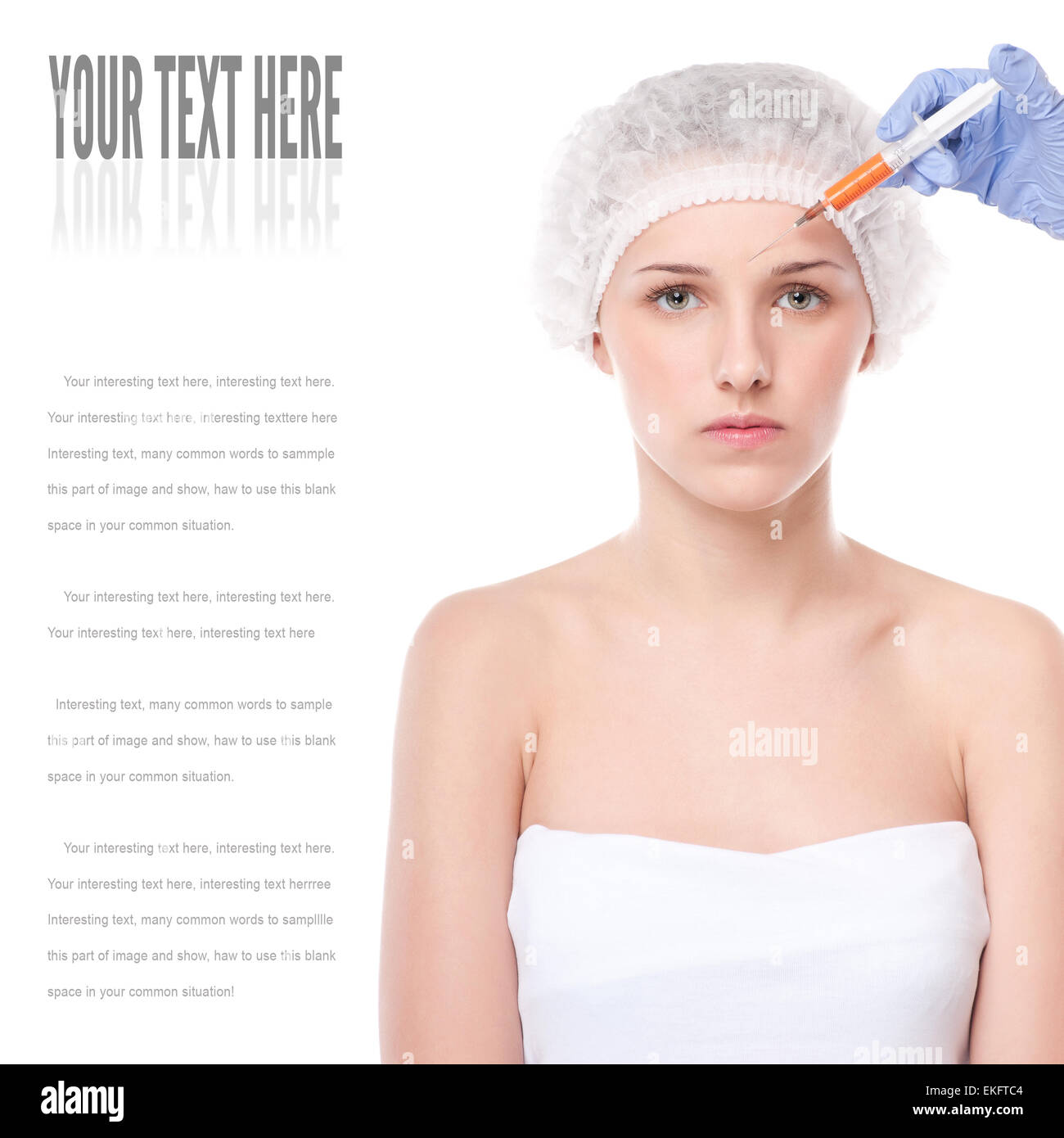 Cosmetic botox injection in face Stock Photo - Alamy