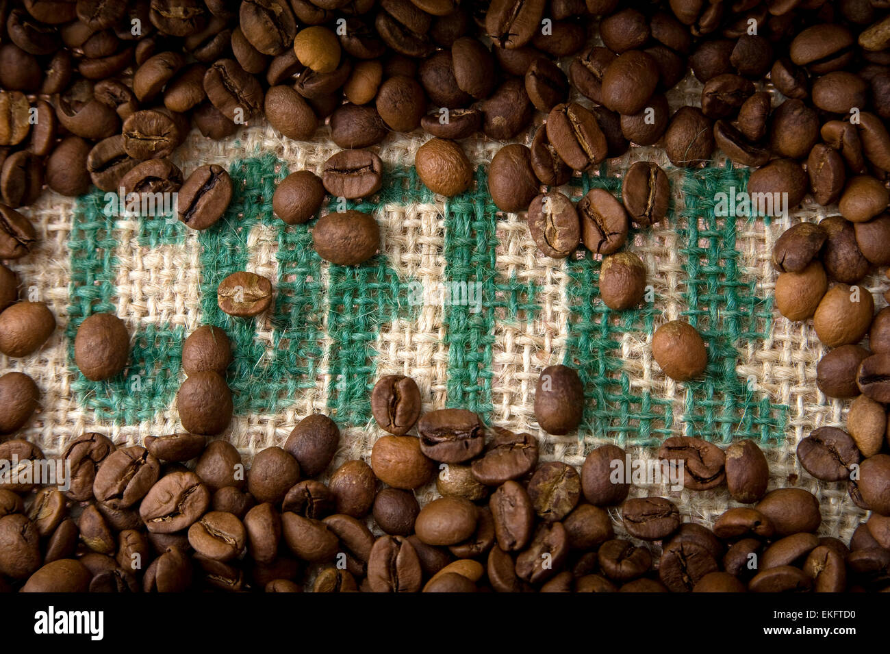 Label green coffee hi-res stock photography and images - Alamy