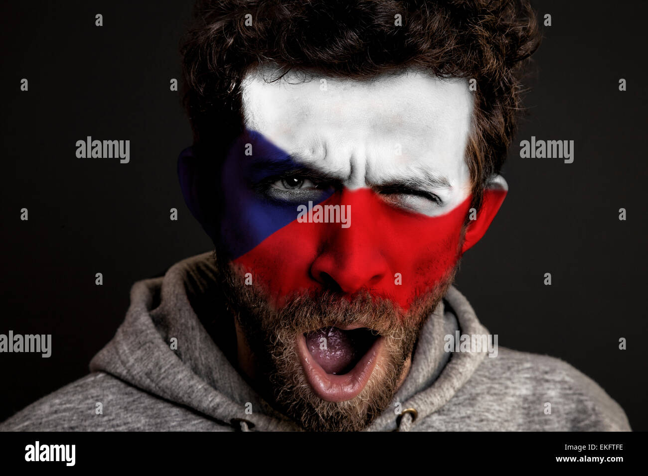 Czech flag face paint hi-res stock photography and images - Alamy
