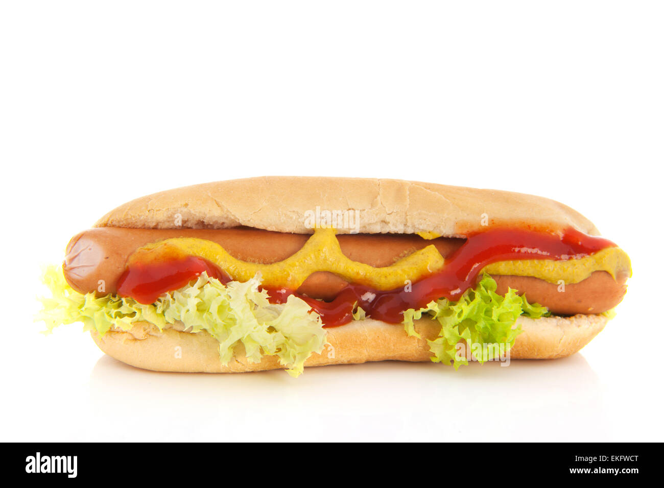 Hotdog with bread roll Stock Photo - Alamy