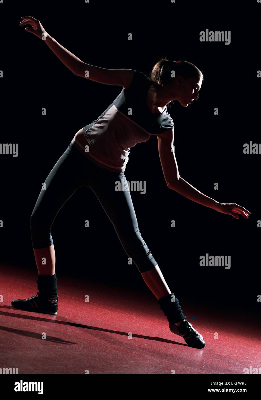 Woman dancer black background hi-res stock photography and images - Alamy