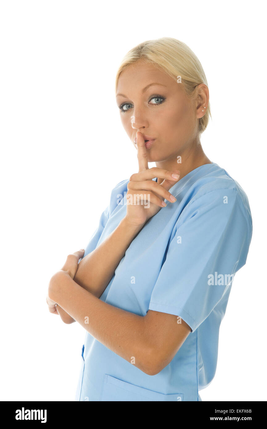 Facial expression shush silence hi-res stock photography and images - Alamy