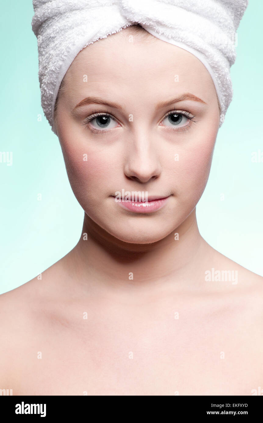 Close-up portrait of woman with perfect health skin Stock Photo - Alamy