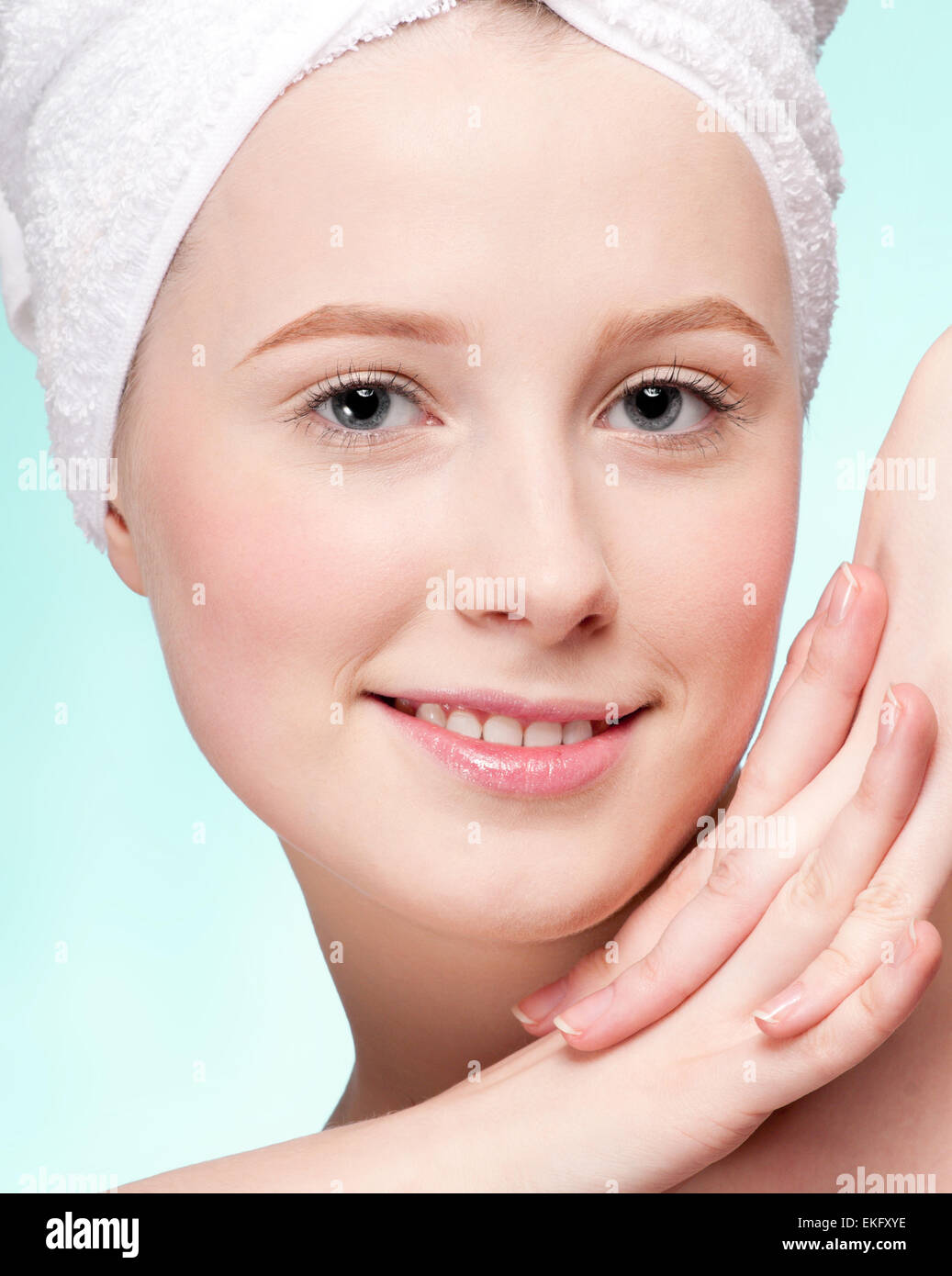 Close-up portrait of woman with perfect health skin Stock Photo - Alamy