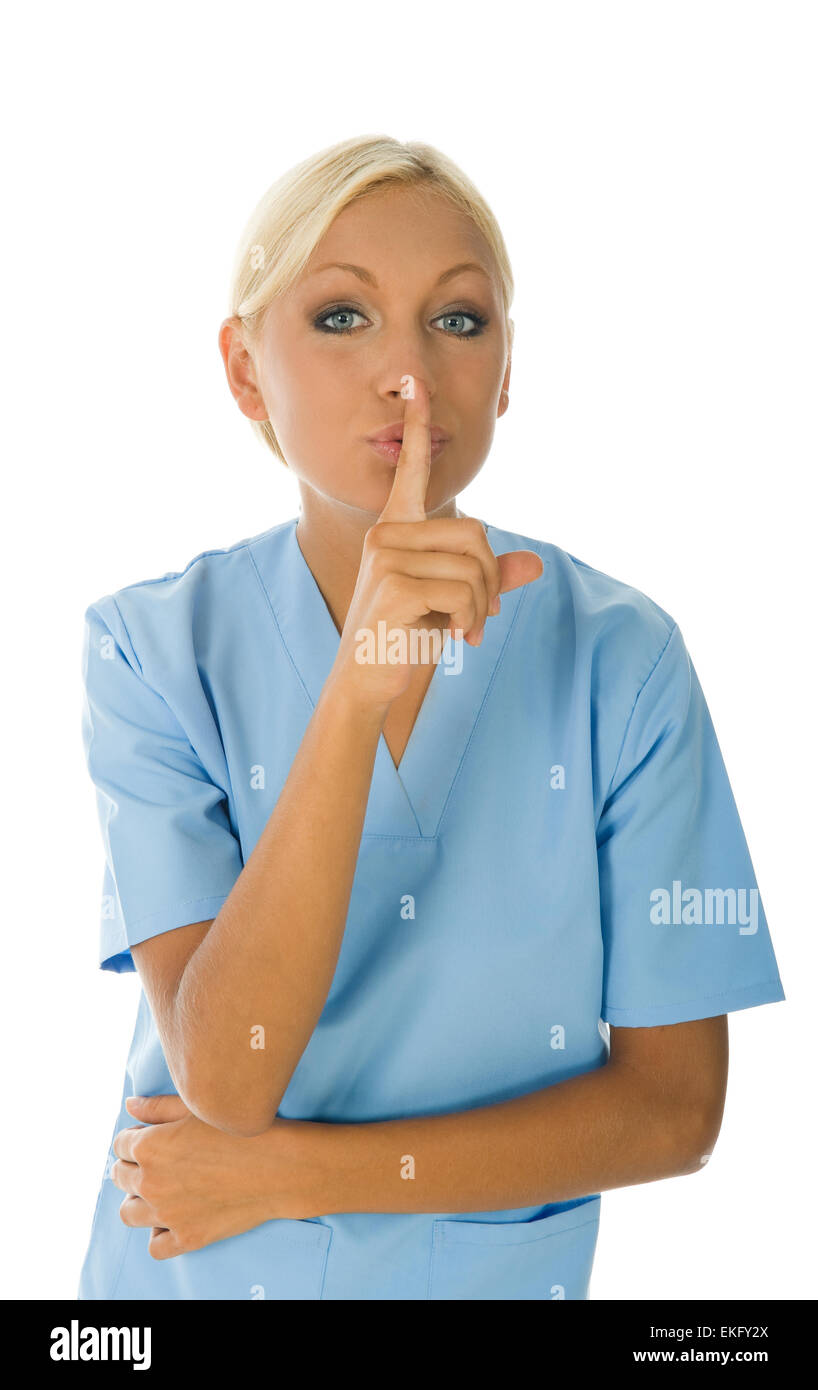 Facial expression shush silence hi-res stock photography and images - Alamy