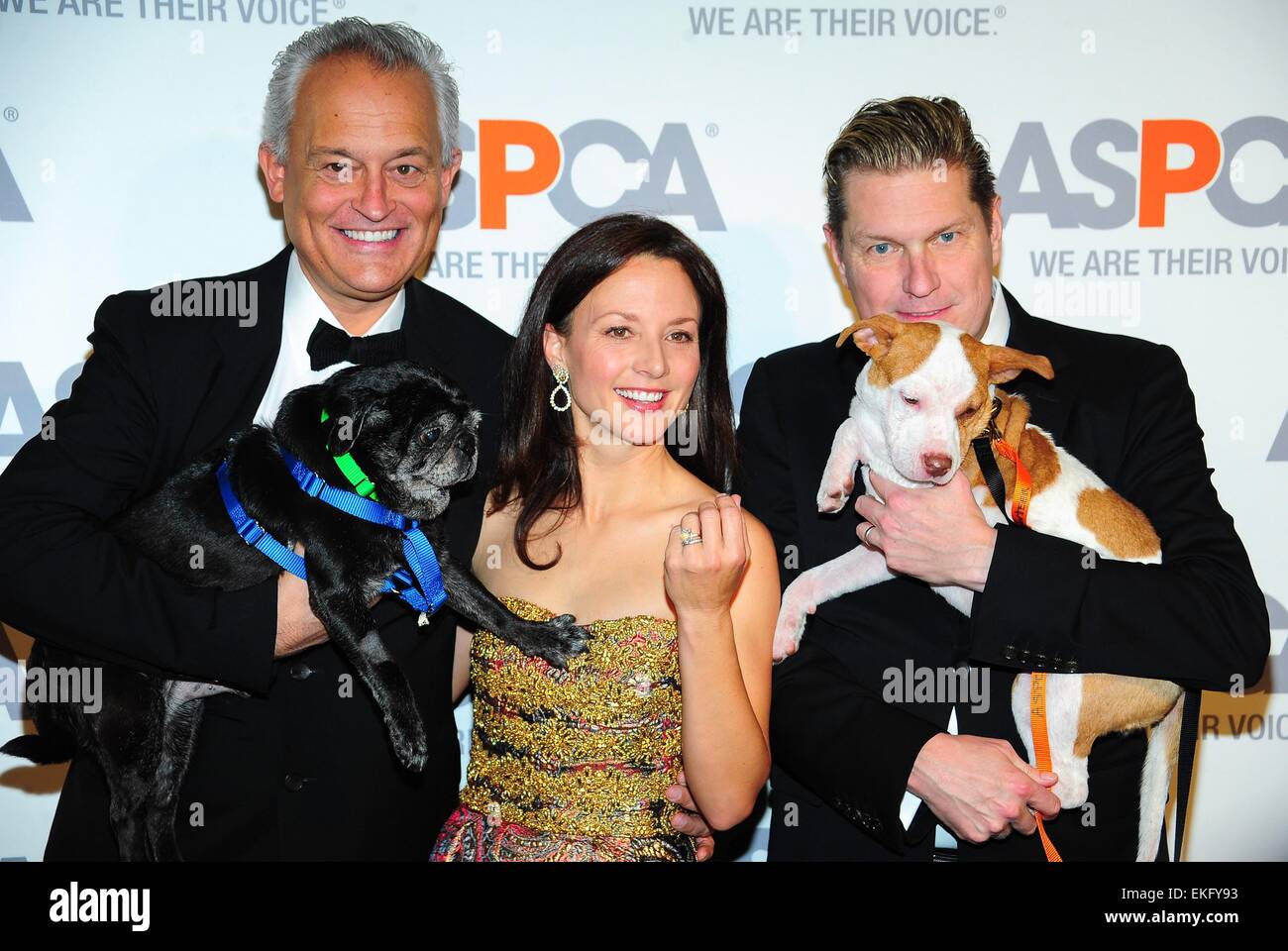 New York, NY, USA. 9th Apr, 2015. Mark Badgley, James Mischka, Georgina ...