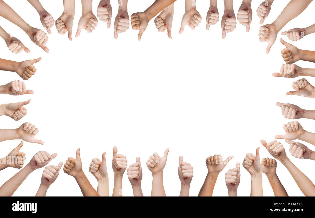 human hands showing thumbs up in circle Stock Photo - Alamy