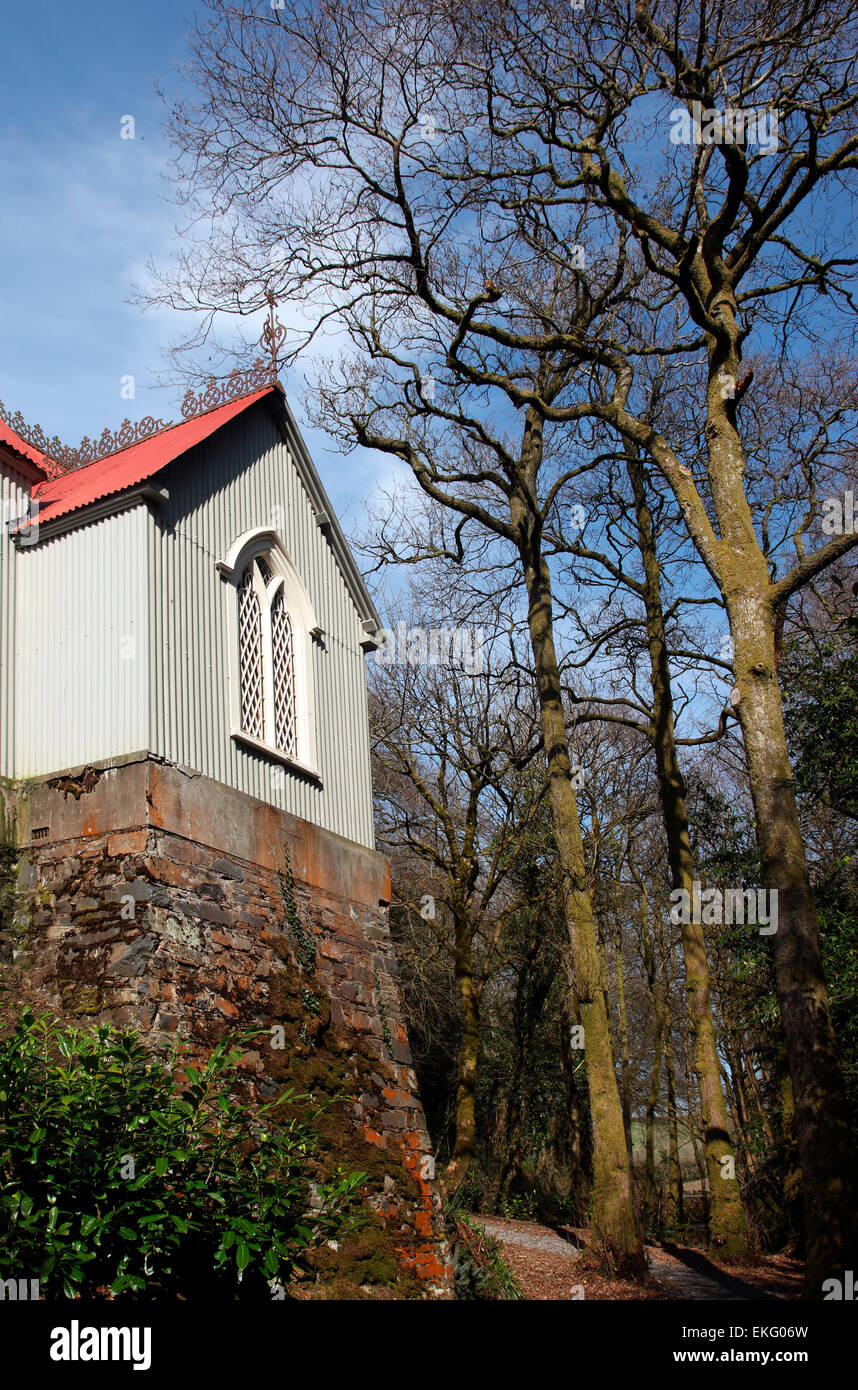 Window of St Peter's tin tabernacle, corrugated tin church imported ...