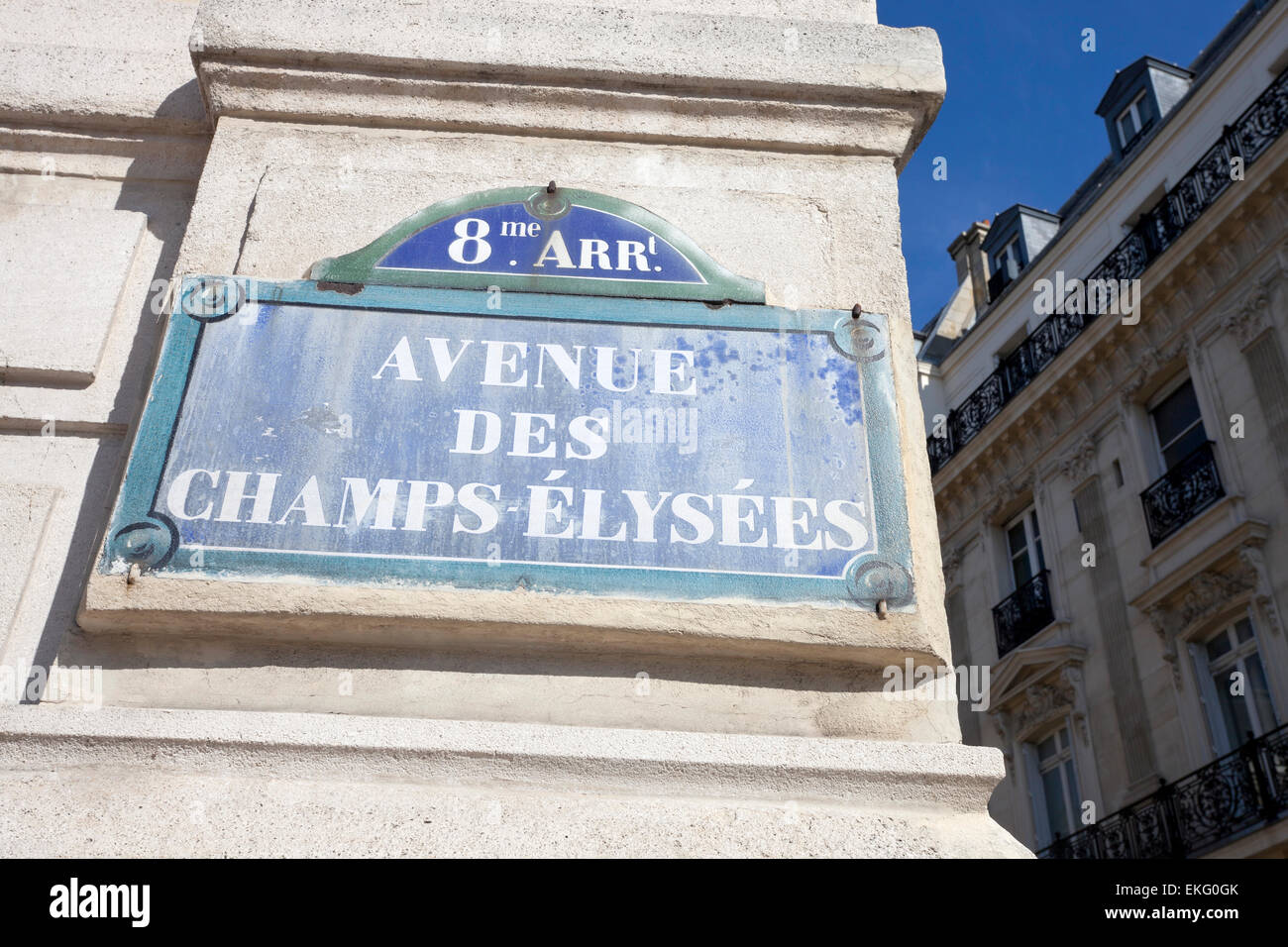 Champs-Elysees Avenue Street Sign Stock Photo - Alamy