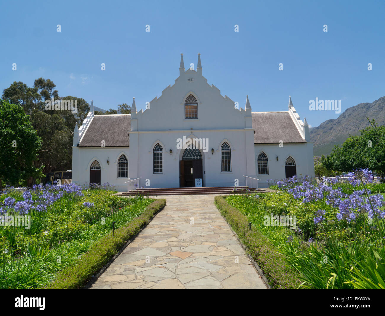 Old Cape Dutch style church, Franschhoek, Western Cape Province, South ...