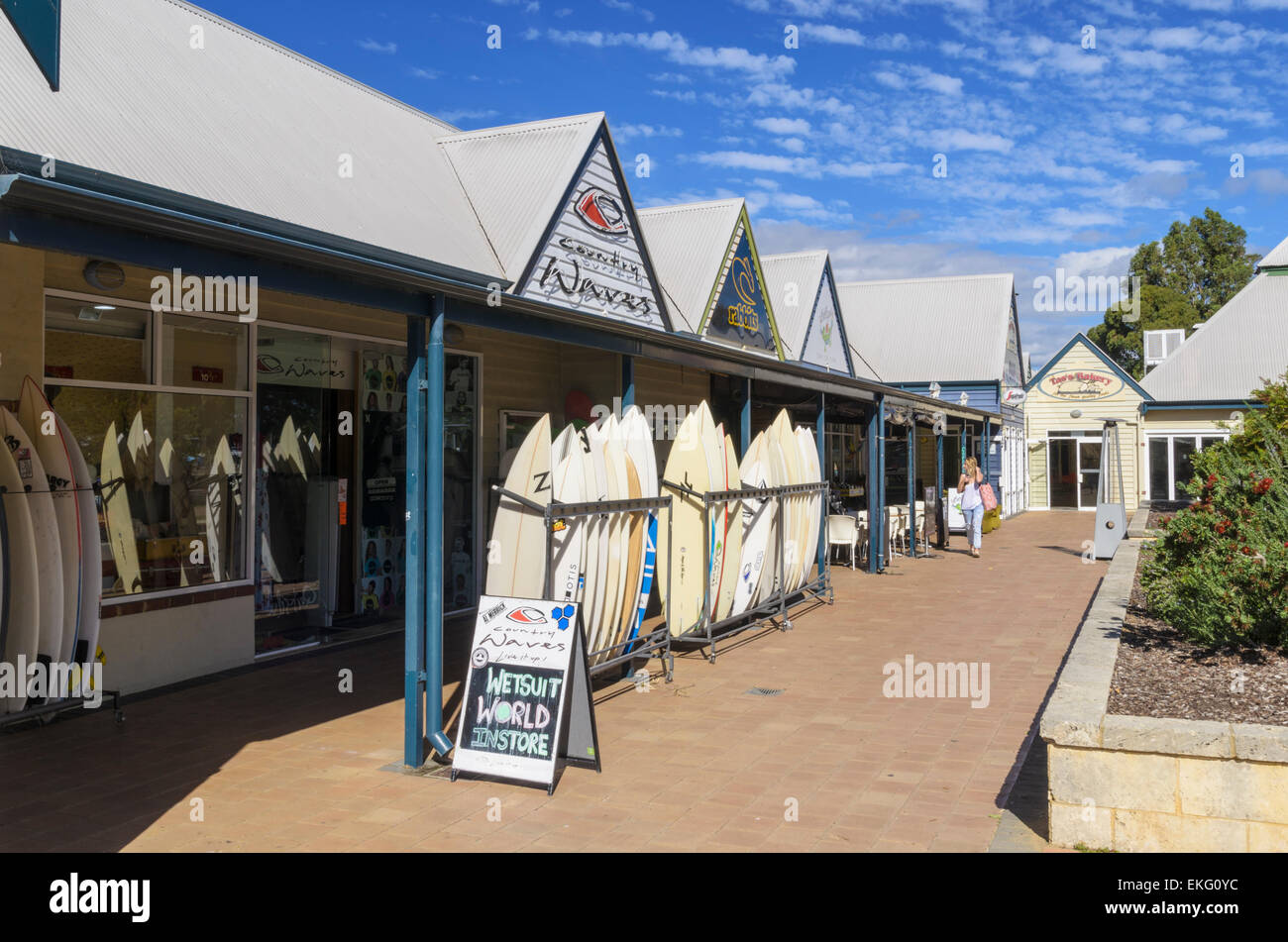 Surfboards for sale outside a shop in Dunsborough, Western Australia ...