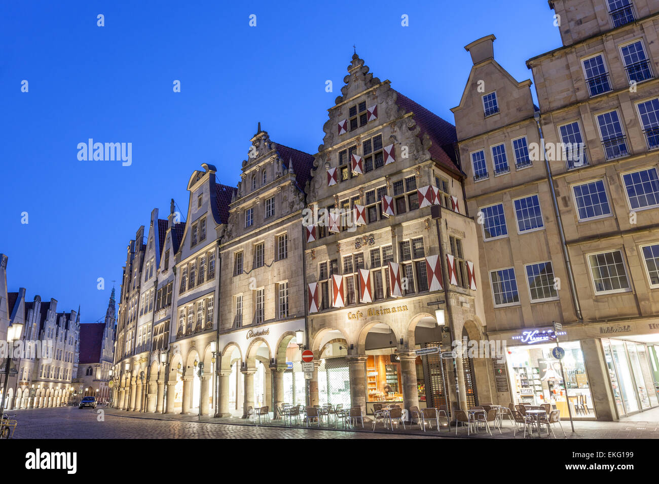 Historic buildings in the old town of Muenster, North Rhine-Westphalia ...