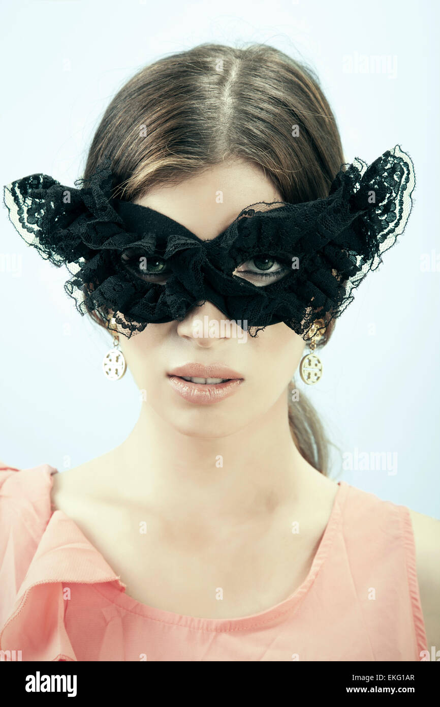 Lady With Mask Stock Photo - Alamy