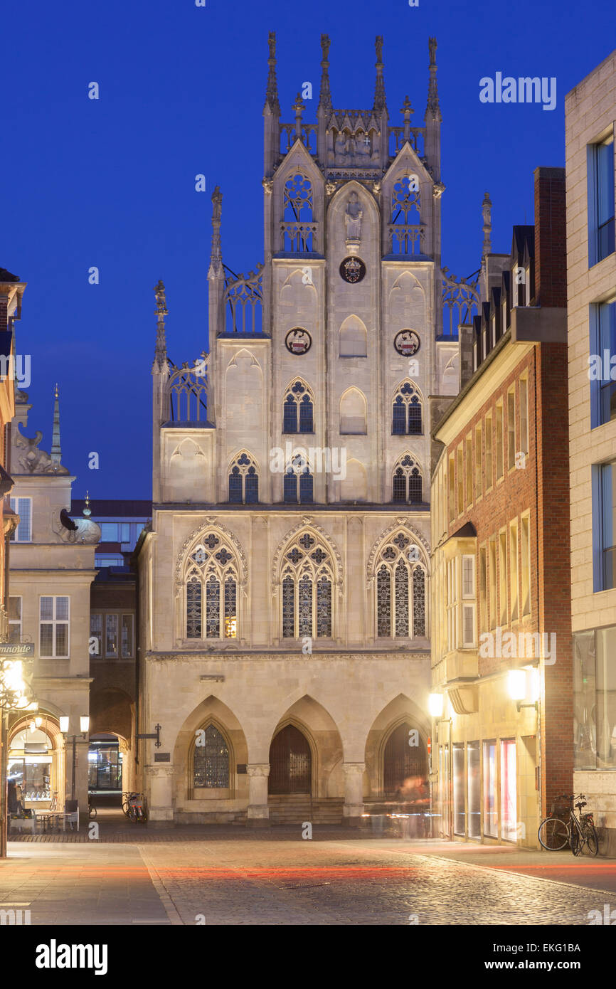 Historic buildings in the old town of Muenster, North Rhine-Westphalia ...