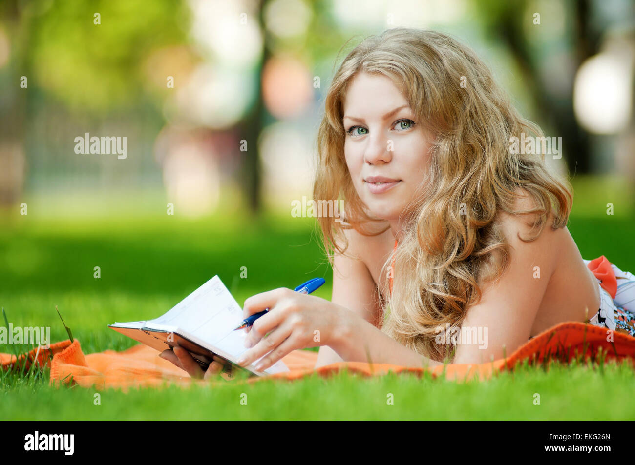 Beautiful young woman study Stock Photo - Alamy
