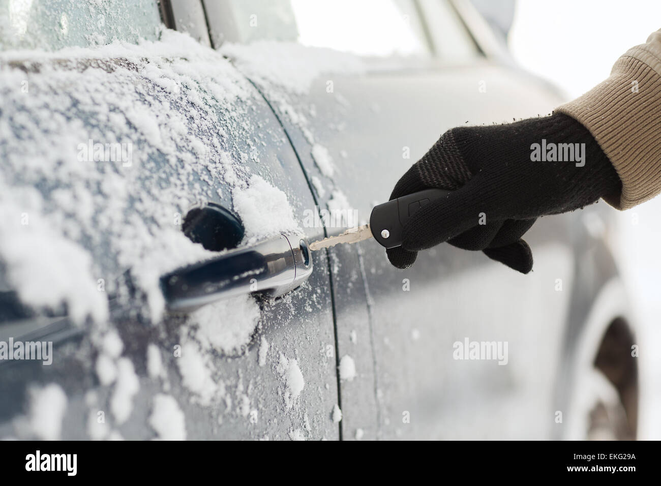 closeup of man hand opening car with key Stock Photo - Alamy
