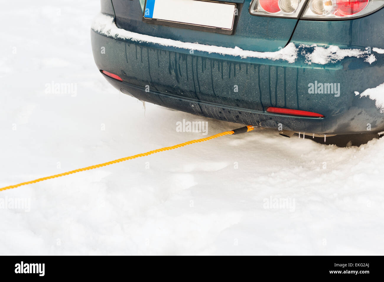 closeup of towing car with towing rope Stock Photo - Alamy