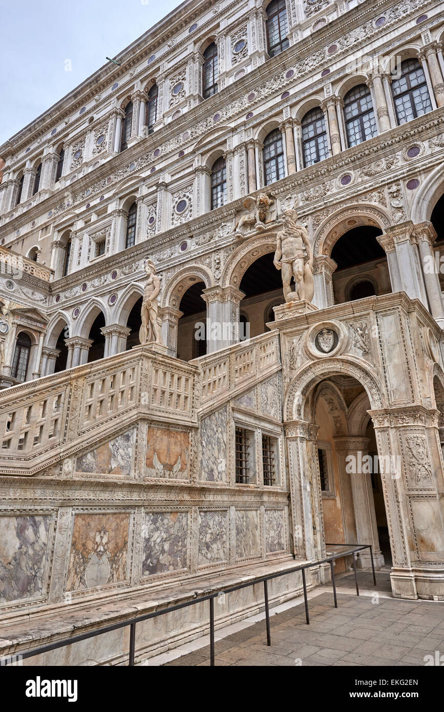 The Doge's Palace is built in Venetian Gothic style, and one of the ...