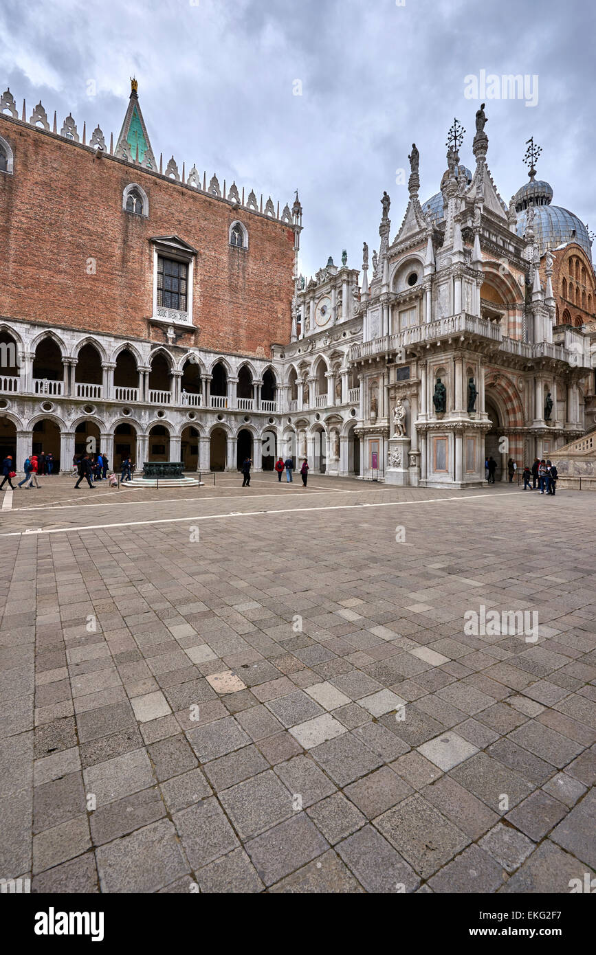 The Doge's Palace is built in Venetian Gothic style, and one of the ...
