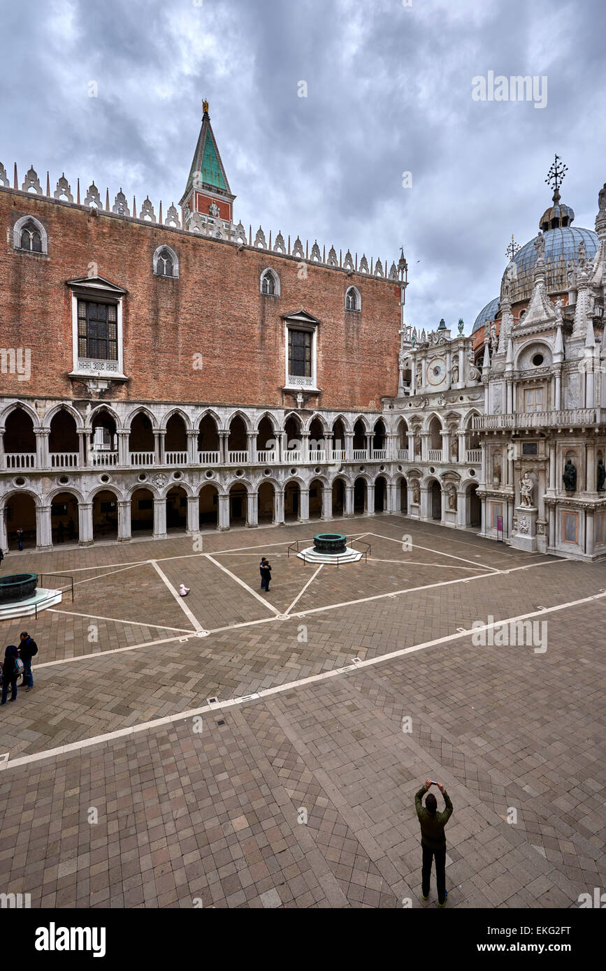 The Doge's Palace is built in Venetian Gothic style, and one of the ...