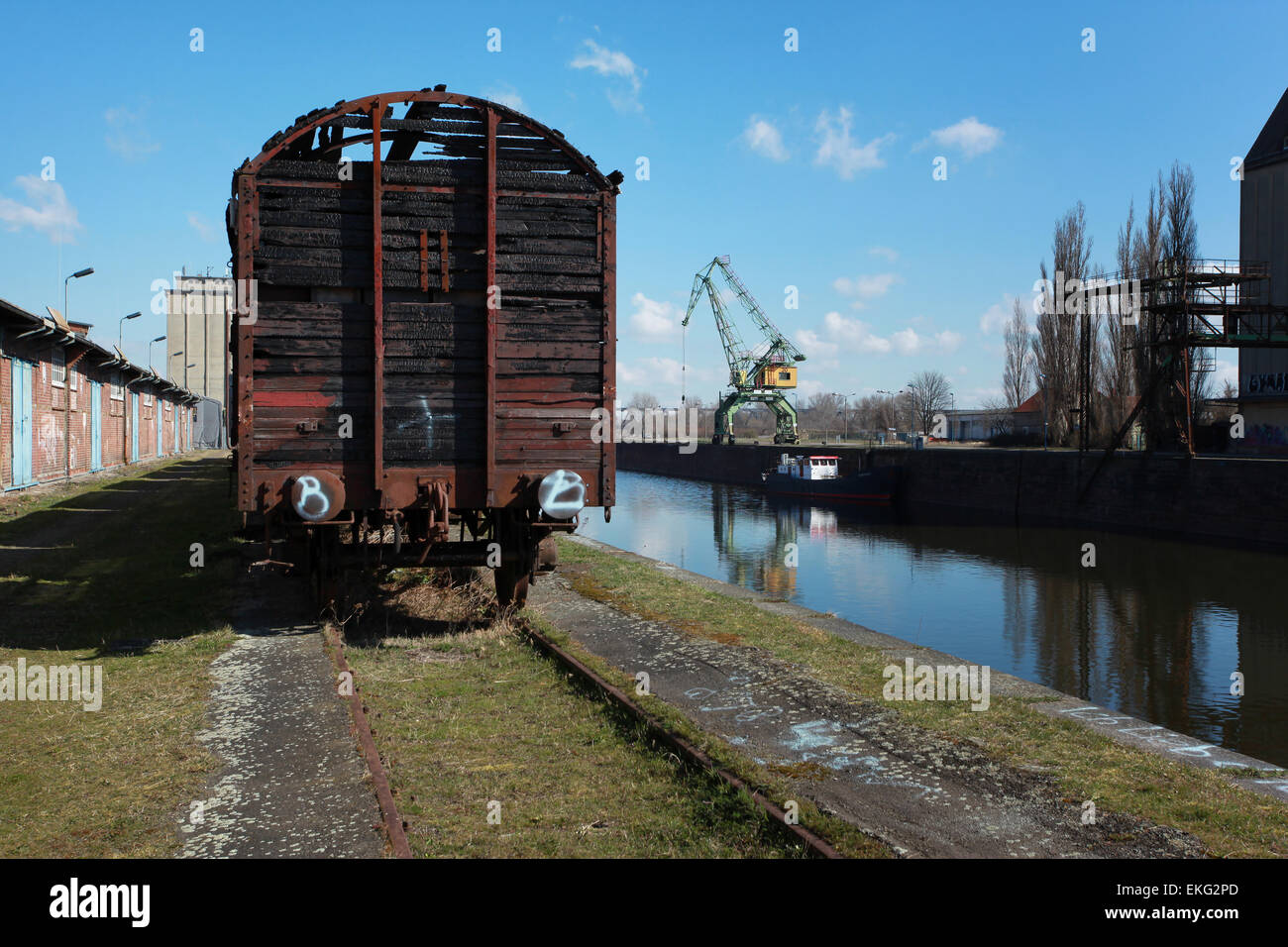 An old exhibited wagon of the municipal dock railway in the former ...