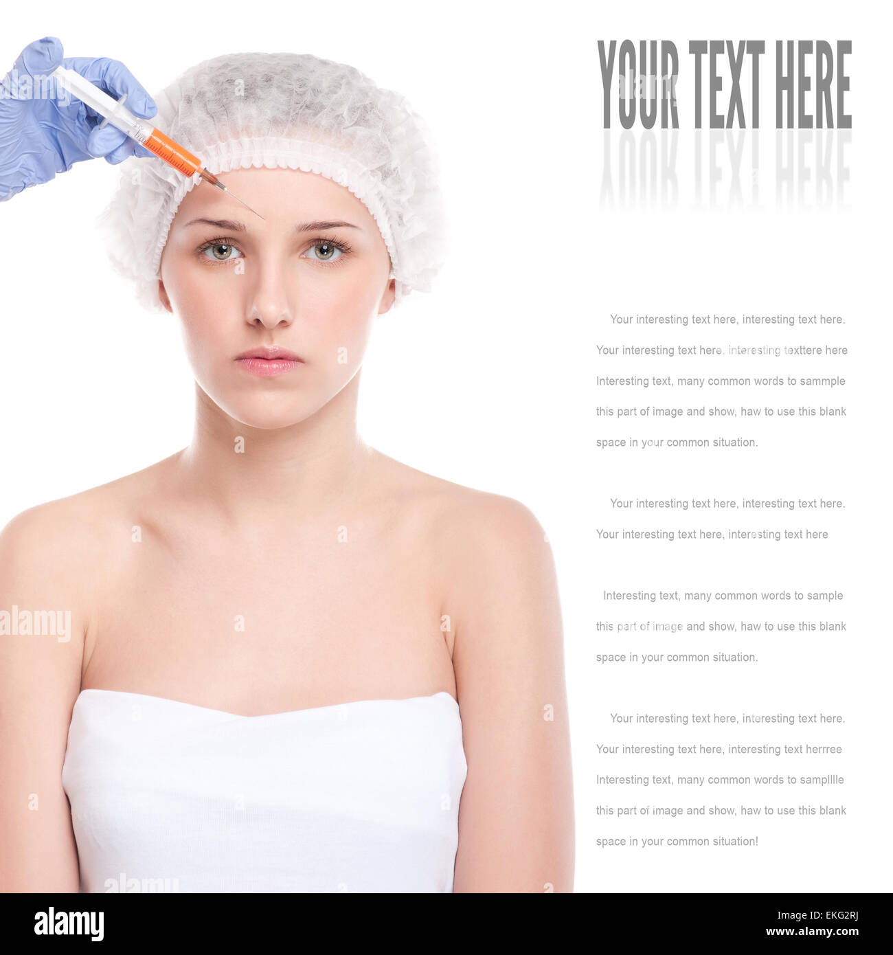 Cosmetic botox injection in face Stock Photo - Alamy