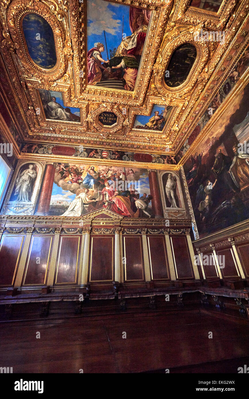The Doge's Palace is built in Venetian Gothic style, and one of the ...