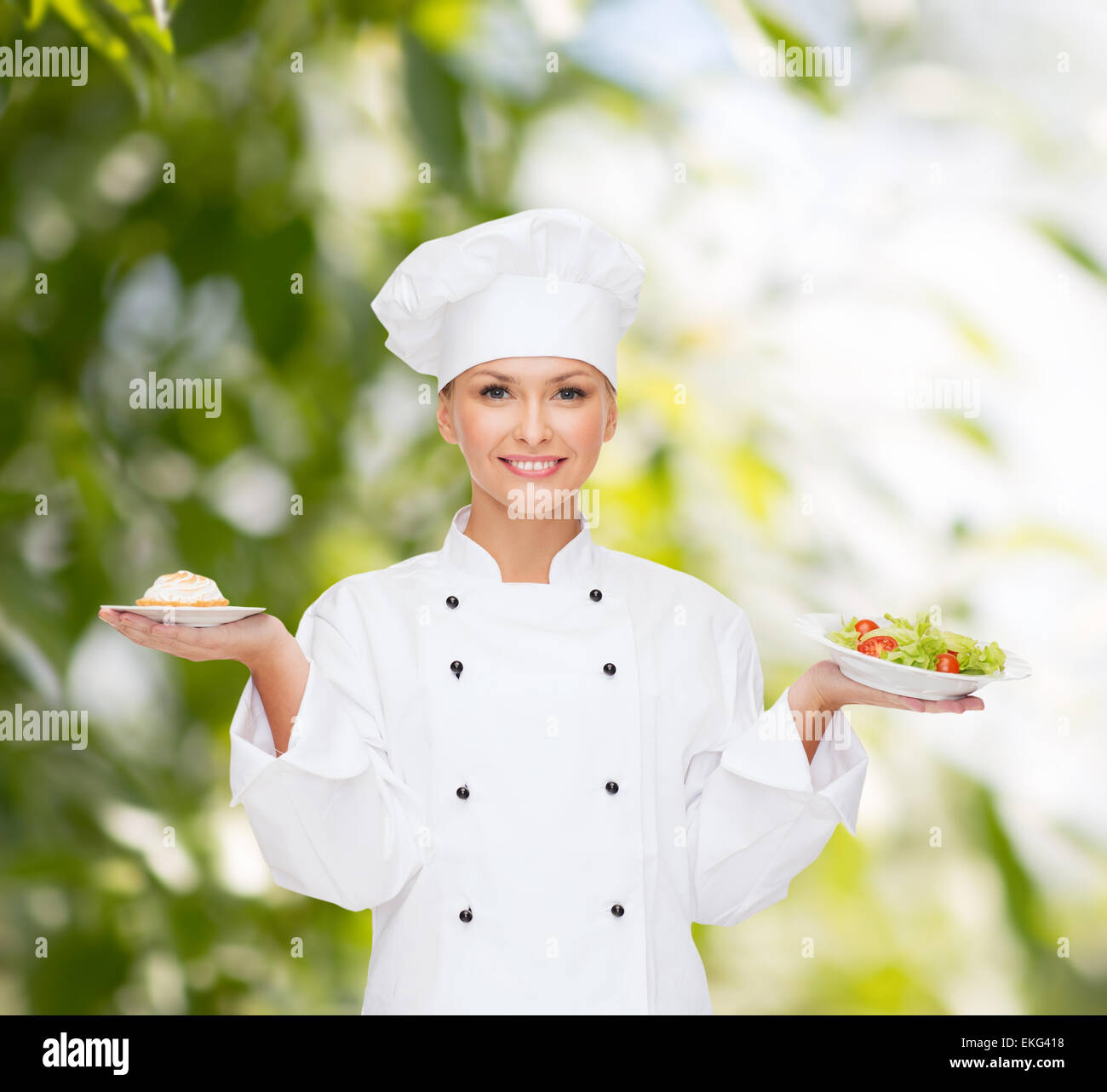 Female chef showing vegetables on hi-res stock photography and images ...