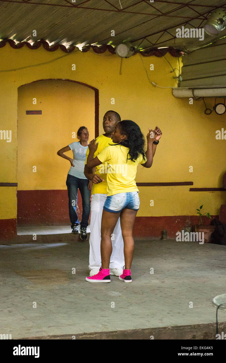Cuba Trinidad salsa school demo by teachers dancer dancers Stock Photo ...