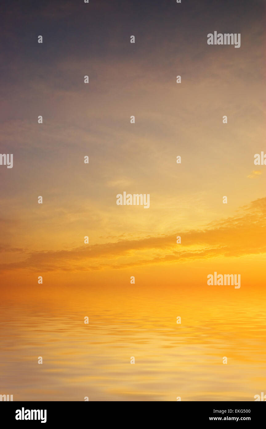 Beautiful sea sunset Stock Photo - Alamy