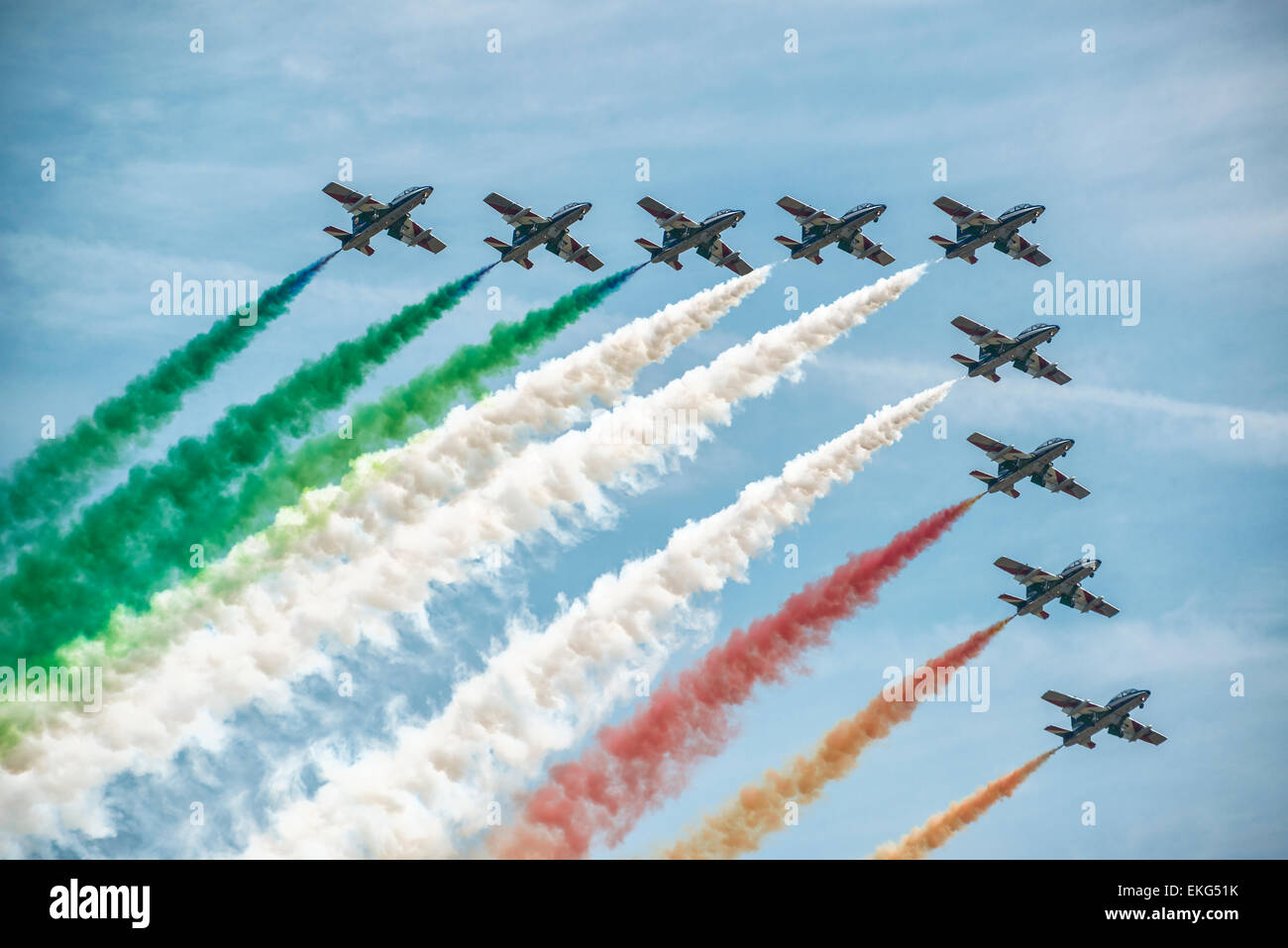 Italian Air Force Frecce Tricolori Display Team RIAT 2014 - Aermacchi ...