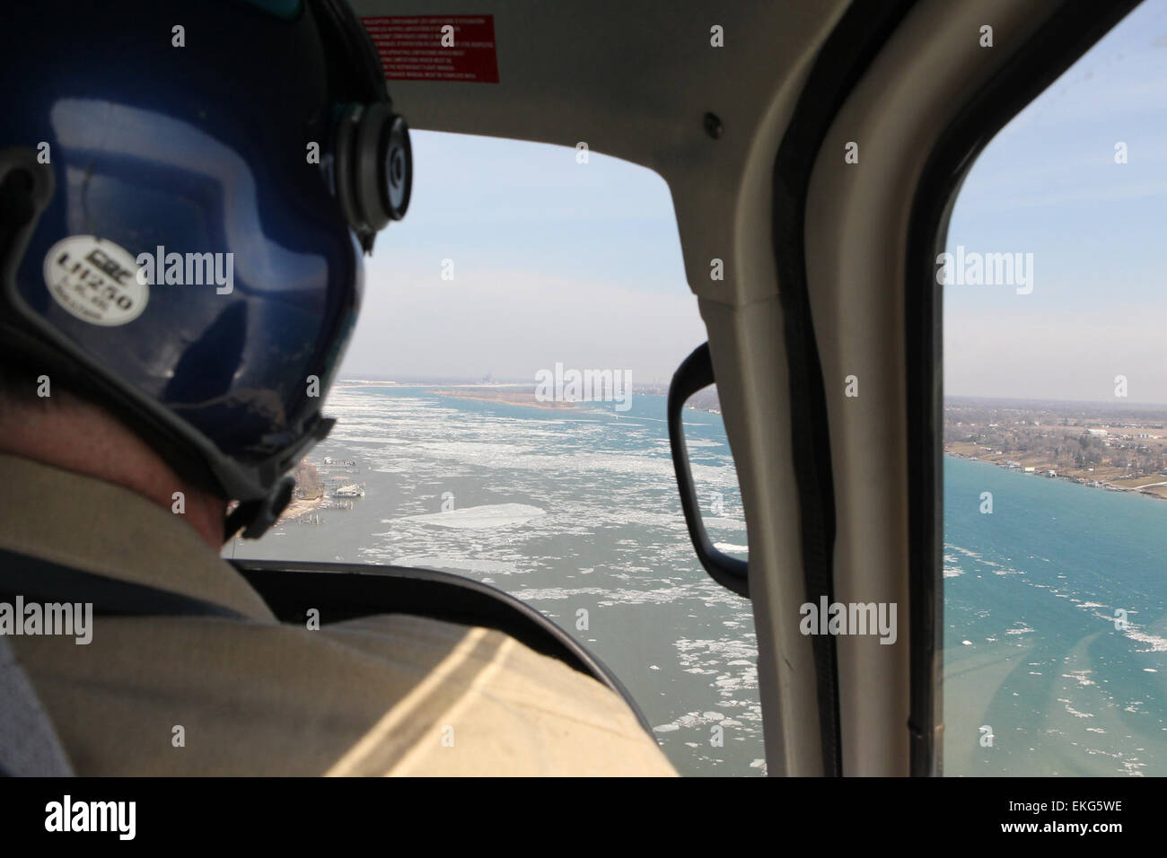 Aerial view of the CBP Detroit Northern Border operations. The scene ...