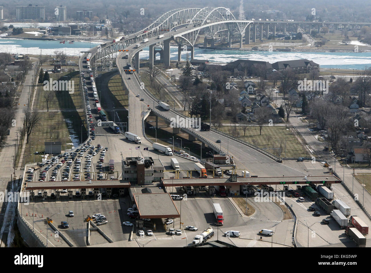 Aerial shots show CBP operations at the Detroit Northern Border, where ...