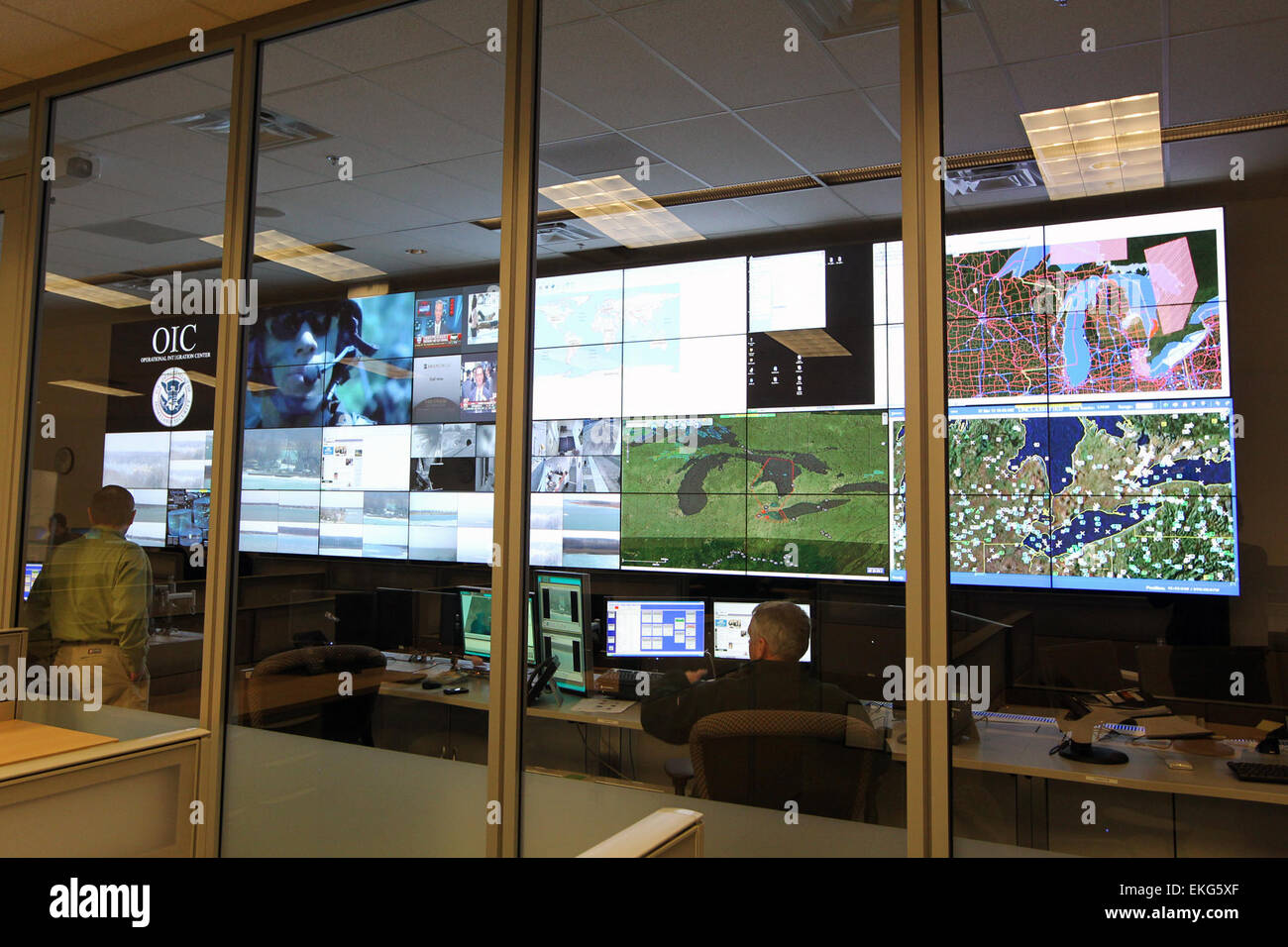 Aerial views of the CBP operations at the Detroit Port of Entry show ...