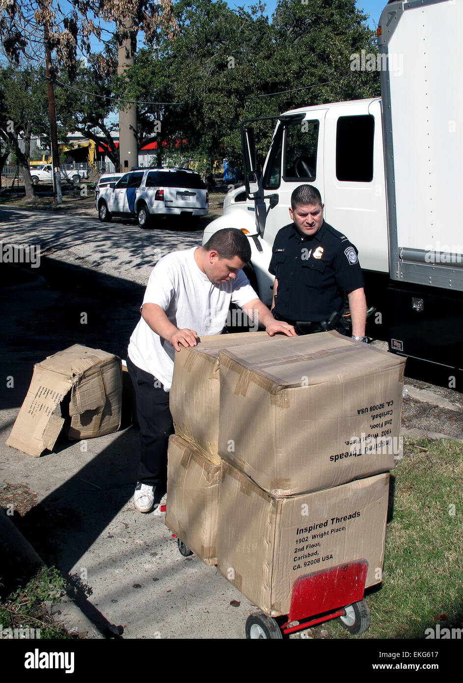 A volunteer from the Houston Coalition for the Homeless, led by Yolanda ...