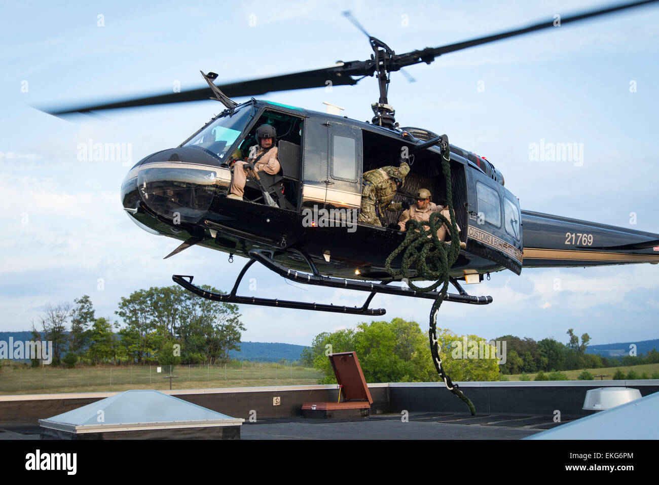The CBP Quick Reaction Force conducts training of fast roping exercises ...