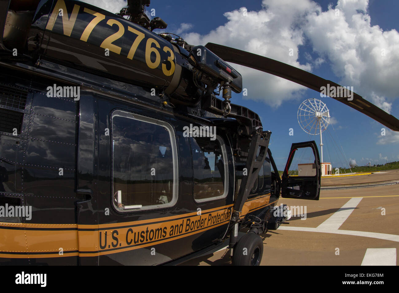 072314: Cudjoe Key, Florida - A Black Hawk helicopter parked on a ...