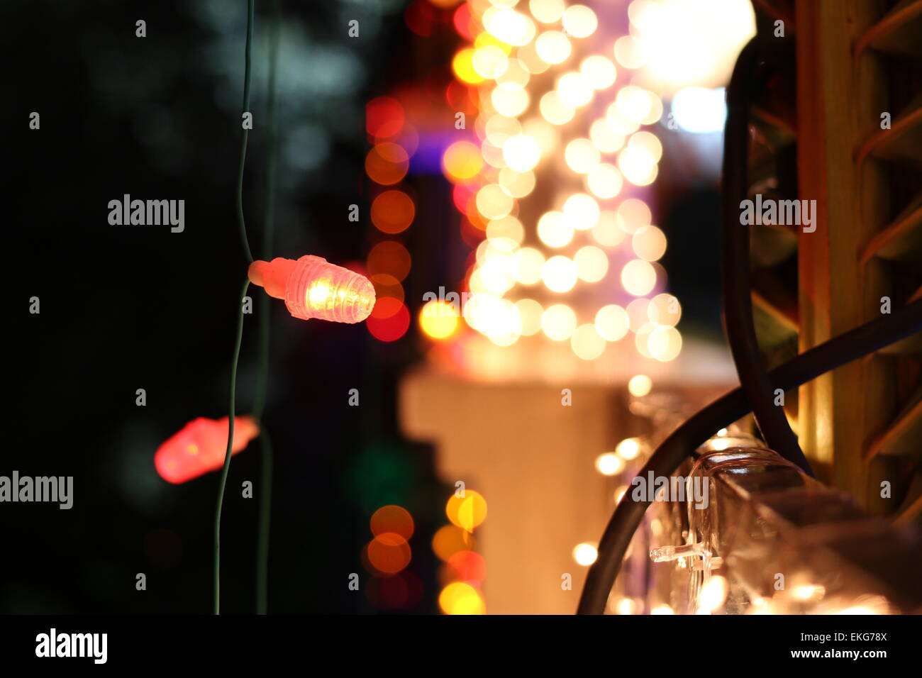 Coloured Lights Decoration Stock Photo - Alamy