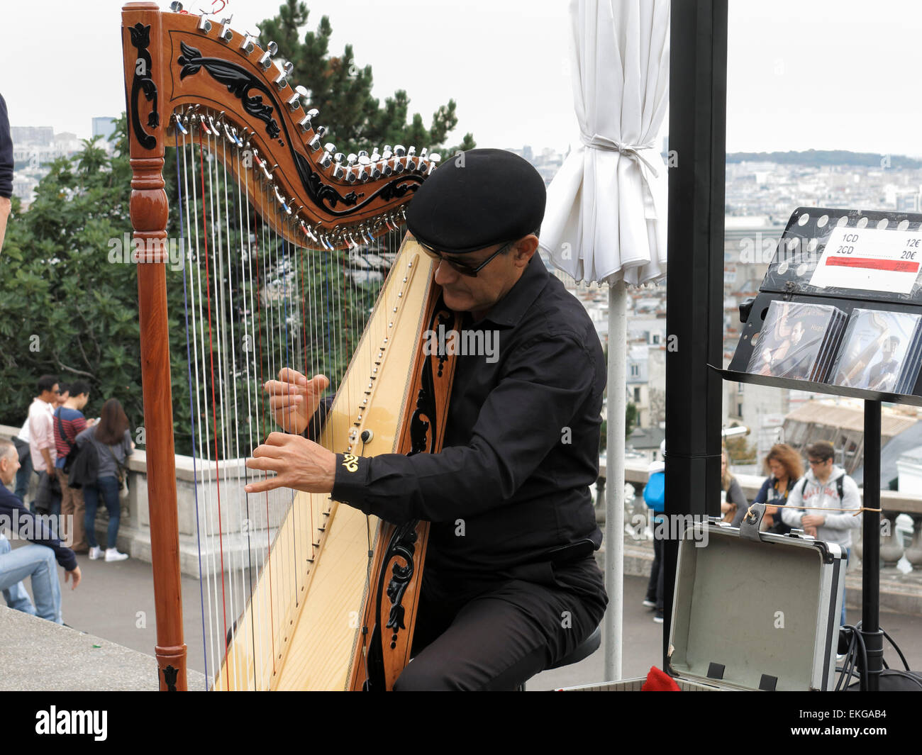 France french harp man montmartre music musician paris playing sacre ...