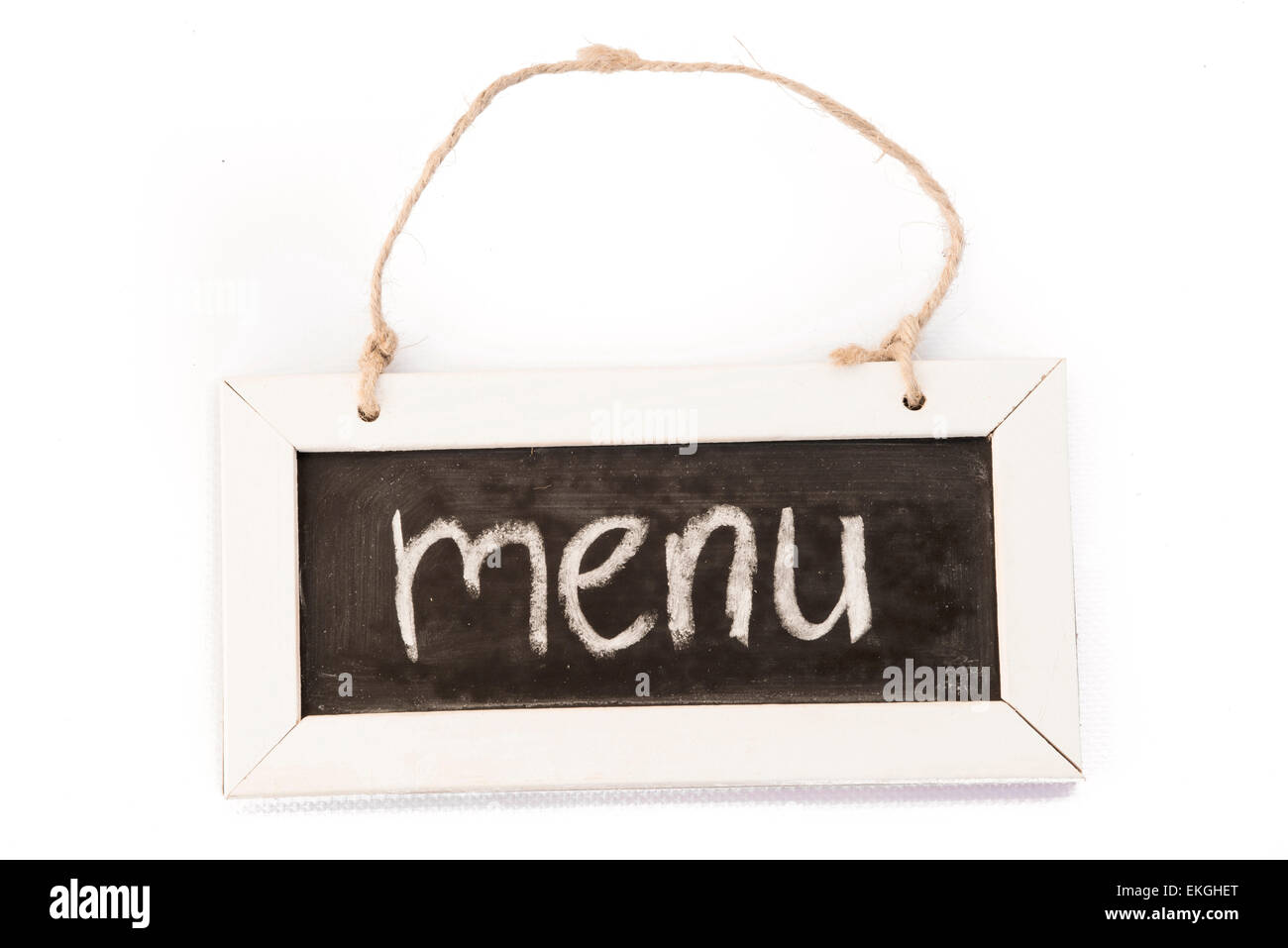 menu on blackboard on rope Stock Photo - Alamy