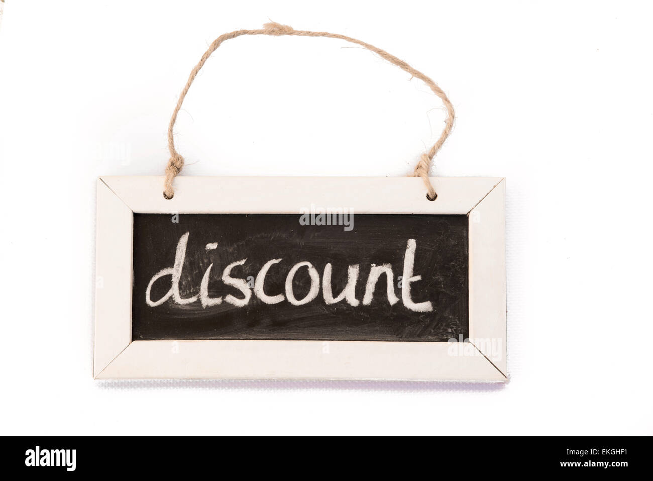 discount blackboard on rope Stock Photo - Alamy