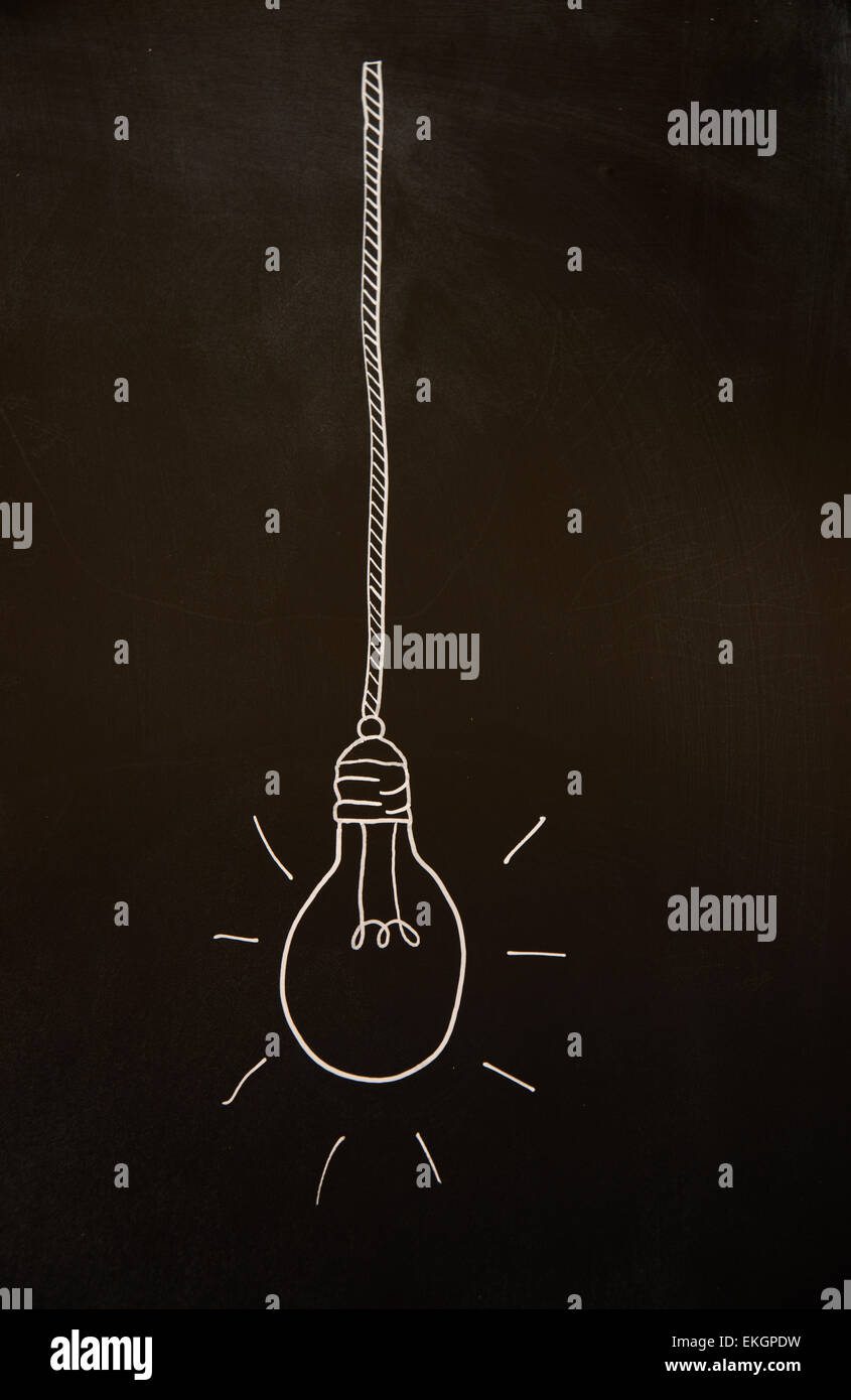 light bulb on vintage blackboard Stock Photo - Alamy