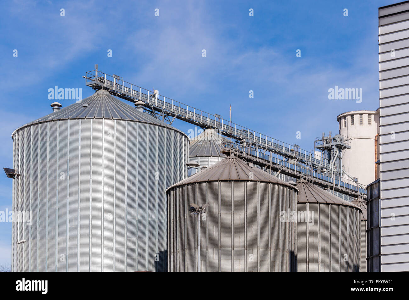 Storage facility cereals and production of biogas; silos and drying ...