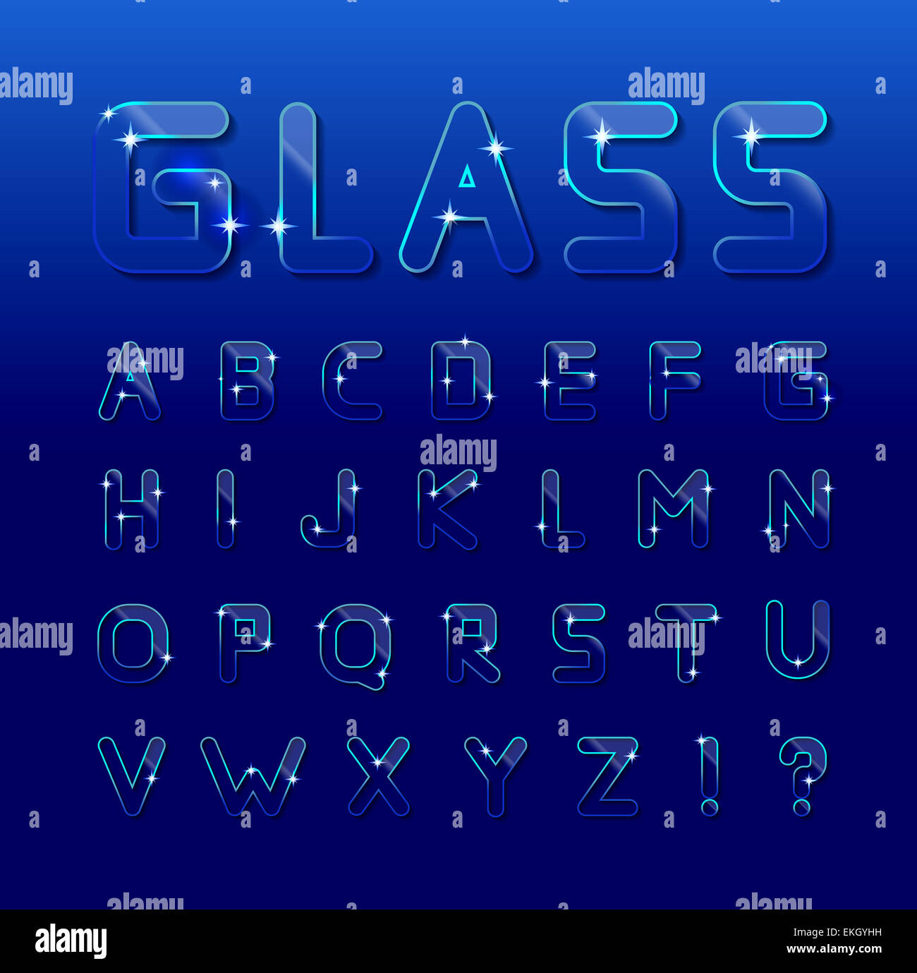 Vector glass font Stock Photo - Alamy