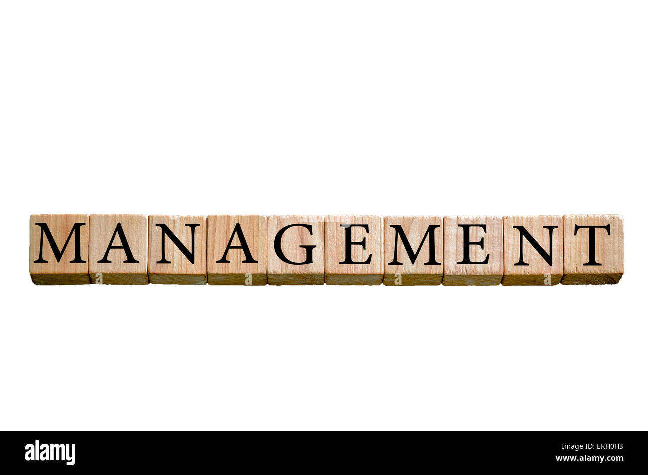 Word MANAGEMENT. Wooden small cubes with letters isolated on white ...
