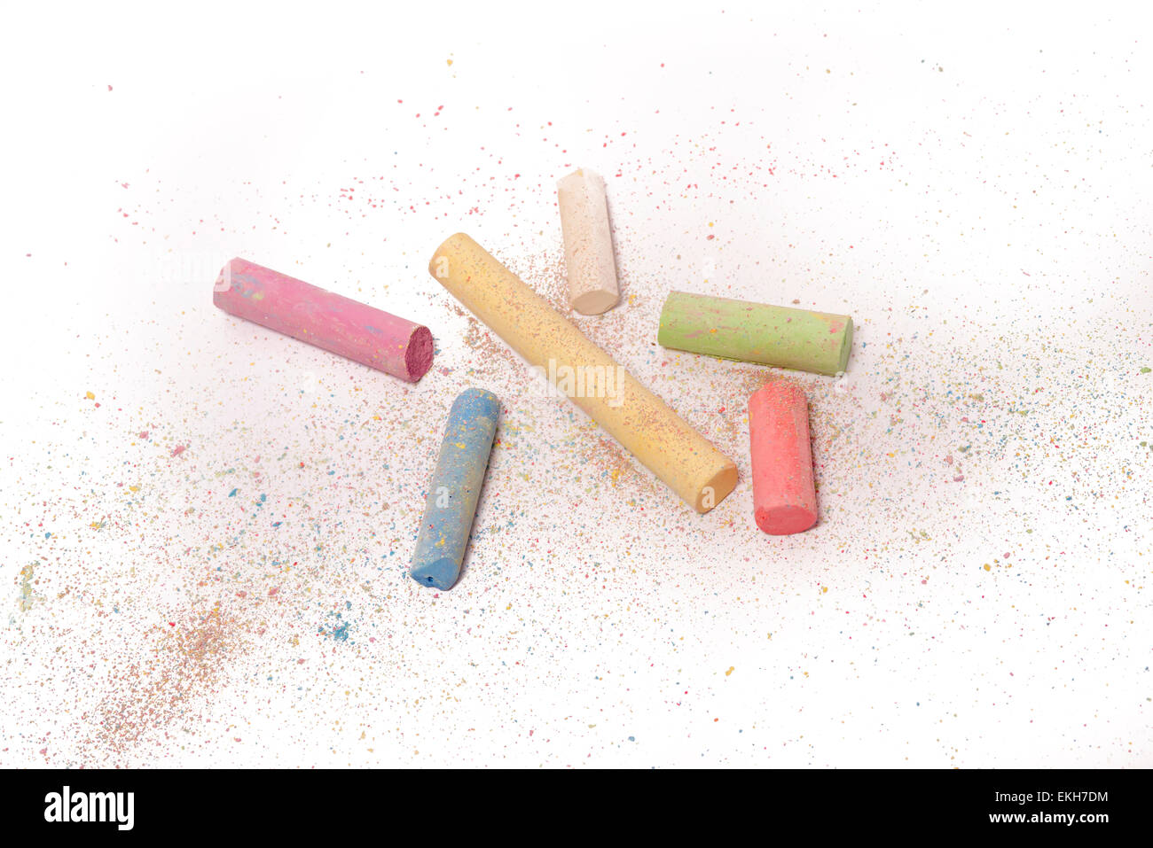 color crayons isolated on white background Stock Photo - Alamy